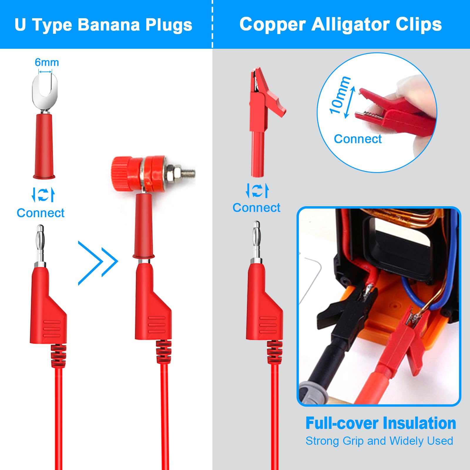 Snapklik.com : Col-Pary 4mm Banana Plug Test Lead Wire Cables,30PCS ...