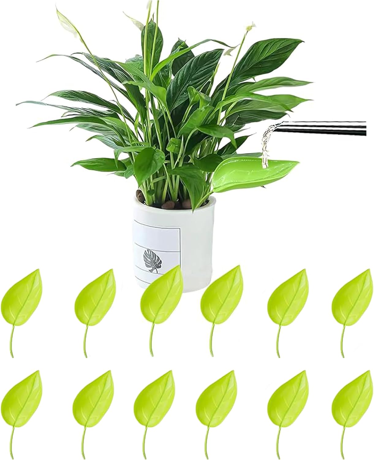 LIGHUFEIC 12PCS Plant Watering Funnel Devices,Leaf Shape Watering ...