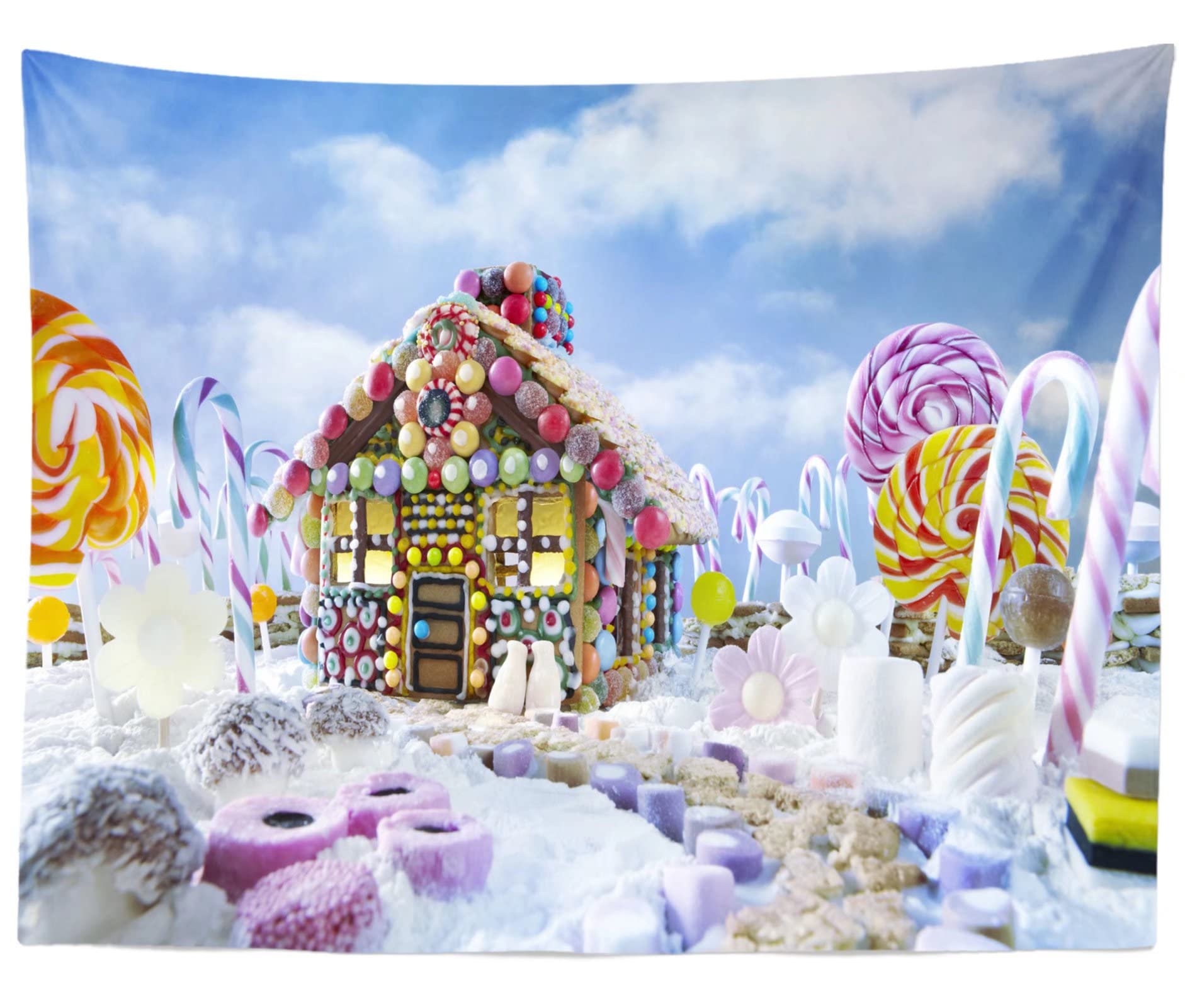 Snapklik.com : 5x4ft Candy Theme Tapestry Backdrop Candy House Cartoon ...
