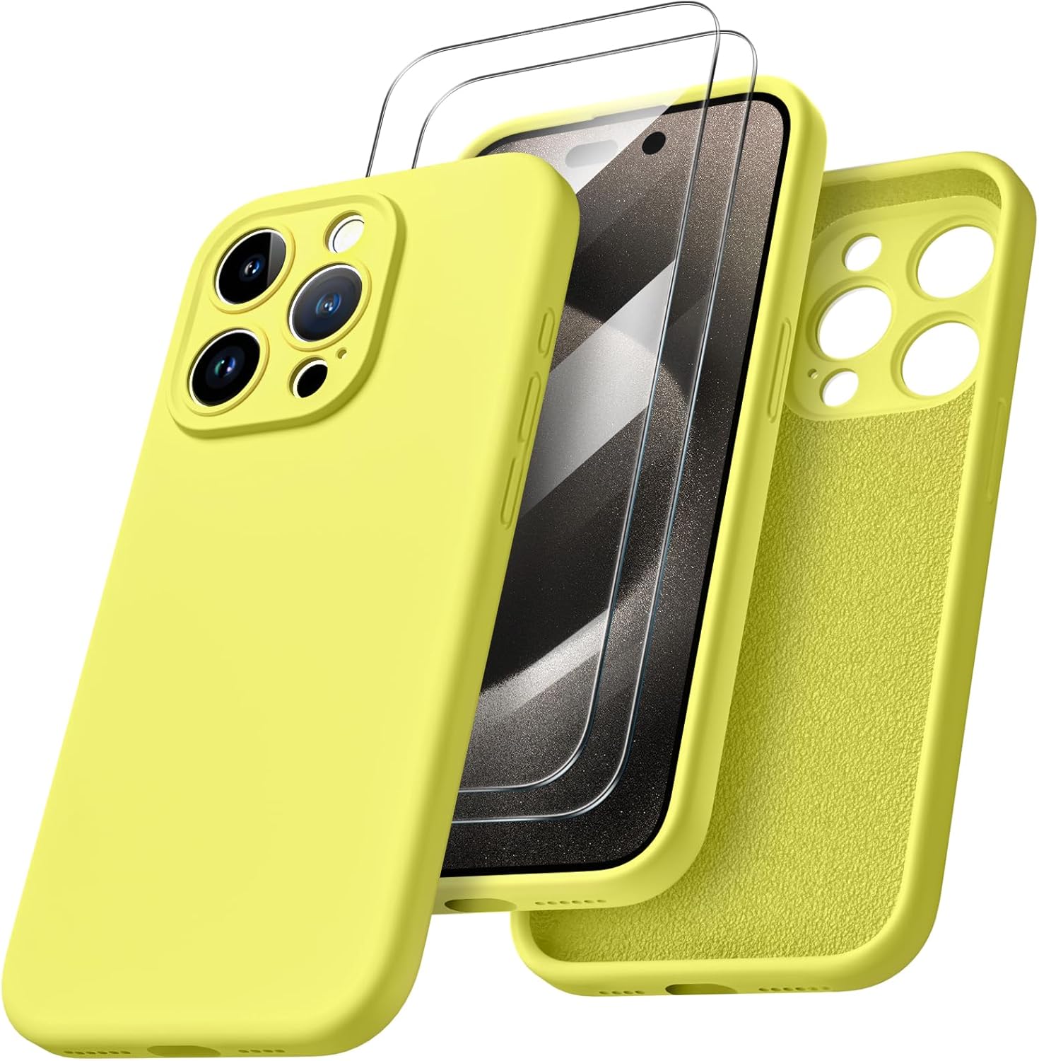 Amazon.com: ORNARTO Designed for iPhone 15 Pro Max Case with 2X Screen ...