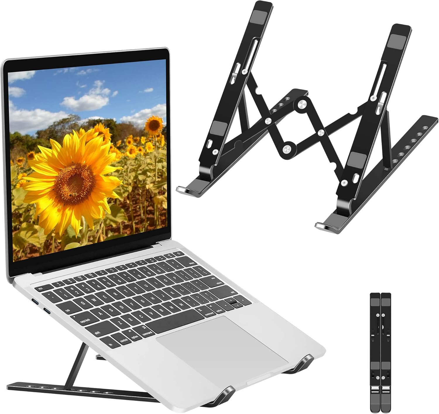 Adjustable Laptop Stand, Portable Folding Laptop Riser, 7-Levels ...