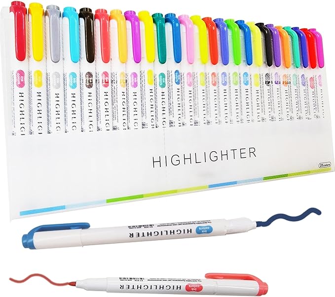 Amazon.com : konket 25 Pcs Aesthetic Cute Highlighters with Soft Chisel ...