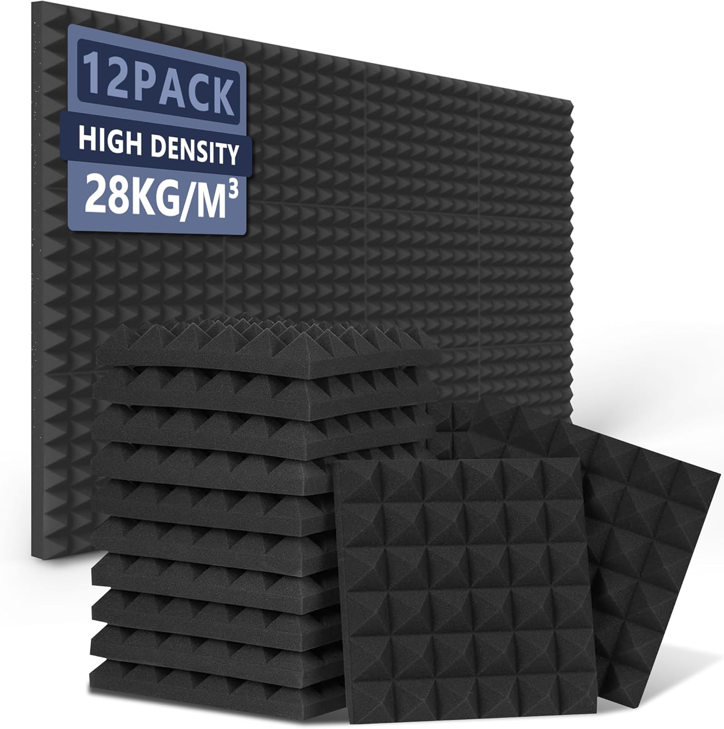 Amazon.com: Bietrun Sound Proof Foam Panels(12 Pcs), 12'' X 12" X 2 ...