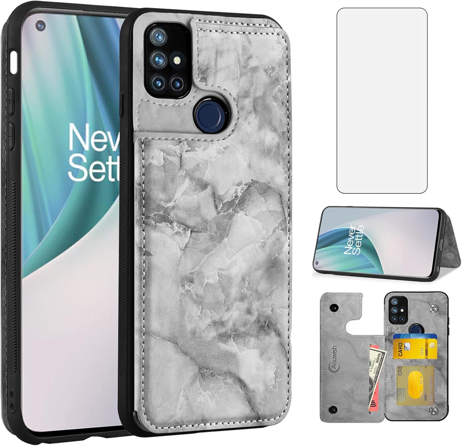 Amazon.com: Asuwish Phone Case for OnePlus Nord N10 5G with Tempered ...