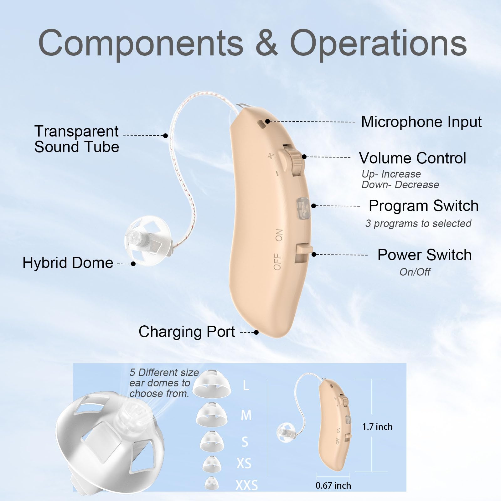 Hearing Aids for Seniors, 16 Channels Digital RIC Hearing Aids with ...