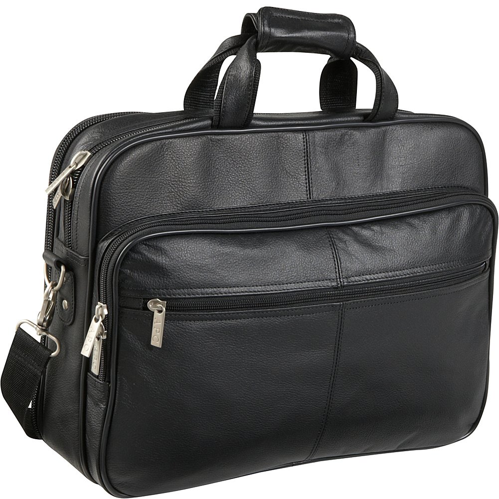 Amazon.com | Black Leather Laptop Softside Briefcase (#48) | Briefcases