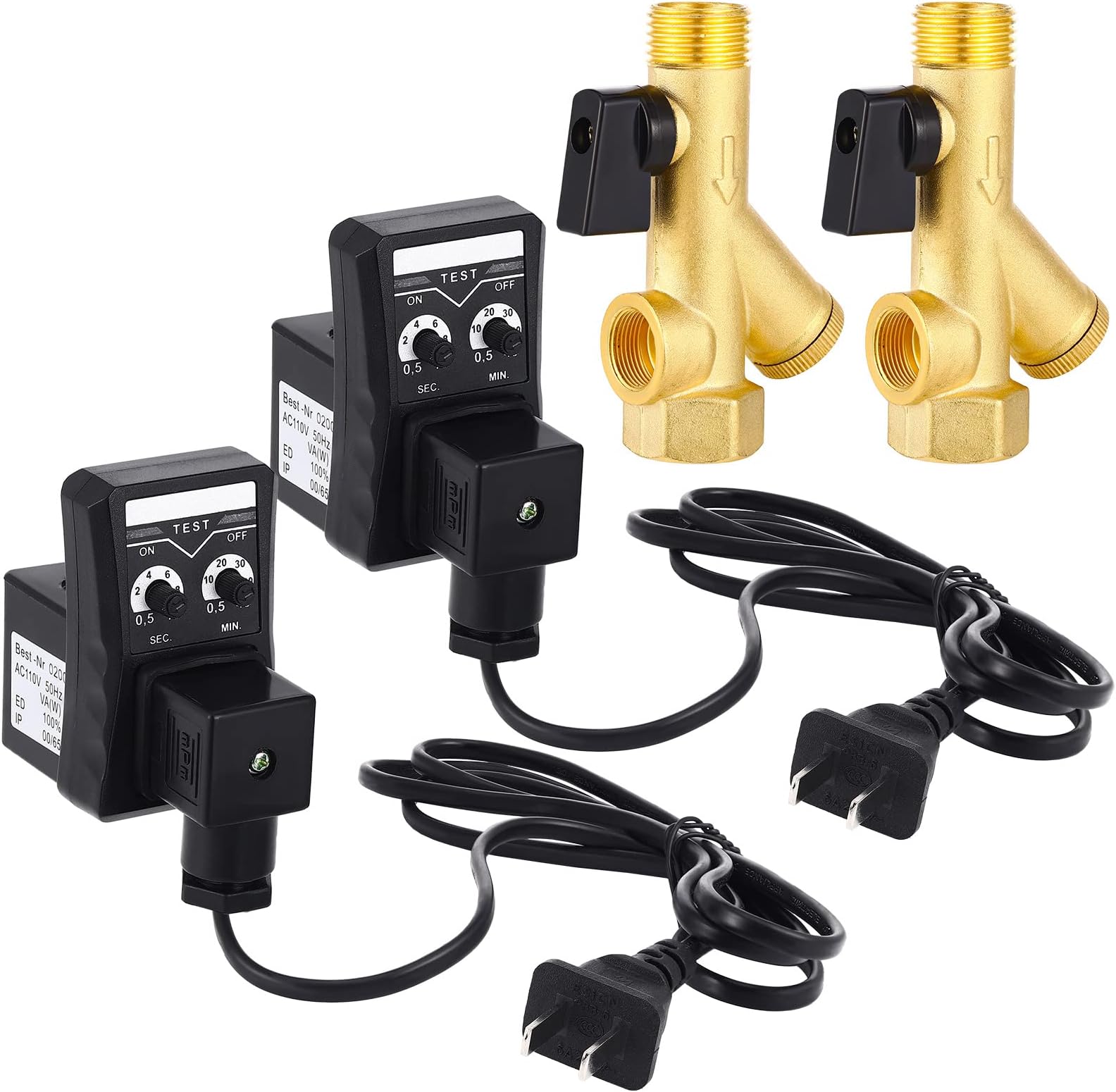 Bonuci 2 Sets Air Compressor Electronic Drain Valve and Tank Drain ...