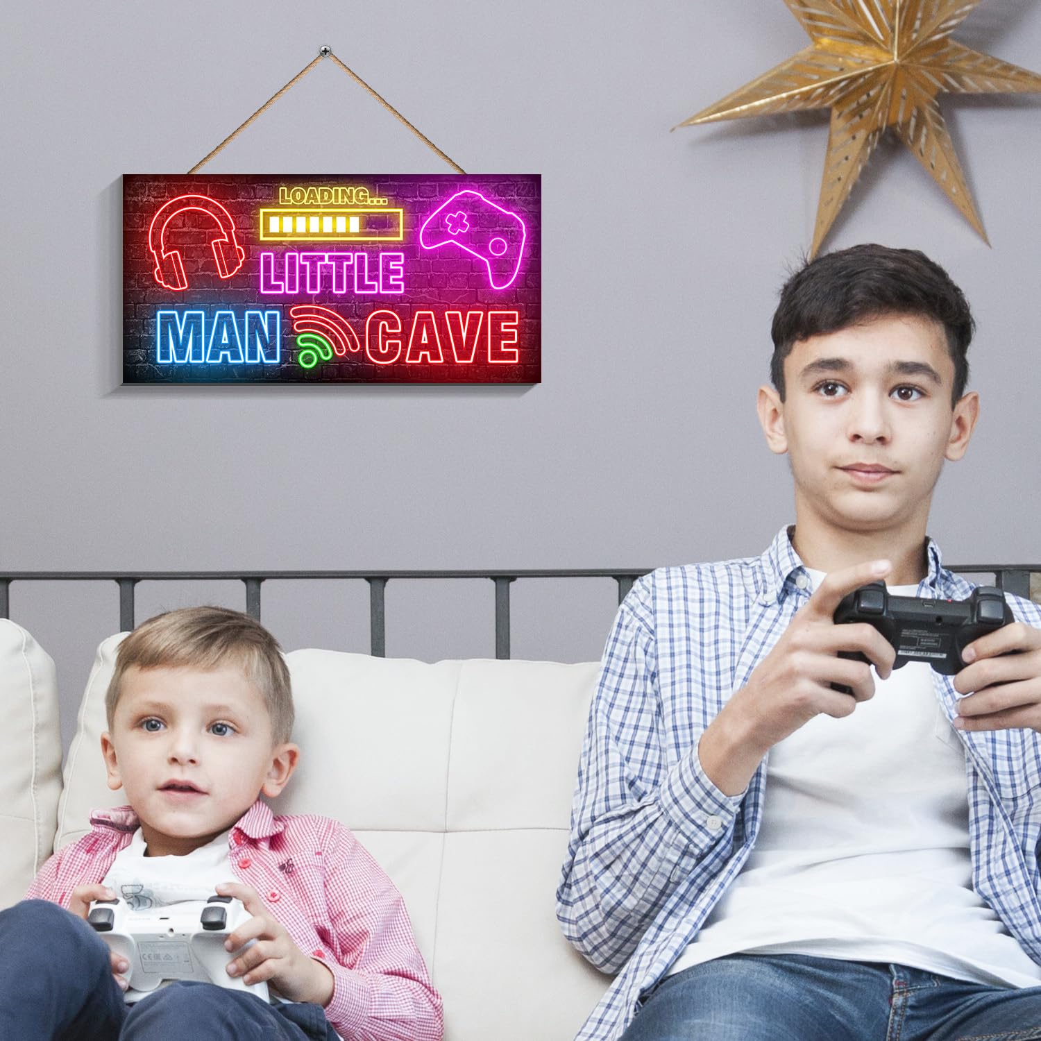 Snapklik.com : Little Man Cave, Gaming Wooden Door Sign For Little Boy ...
