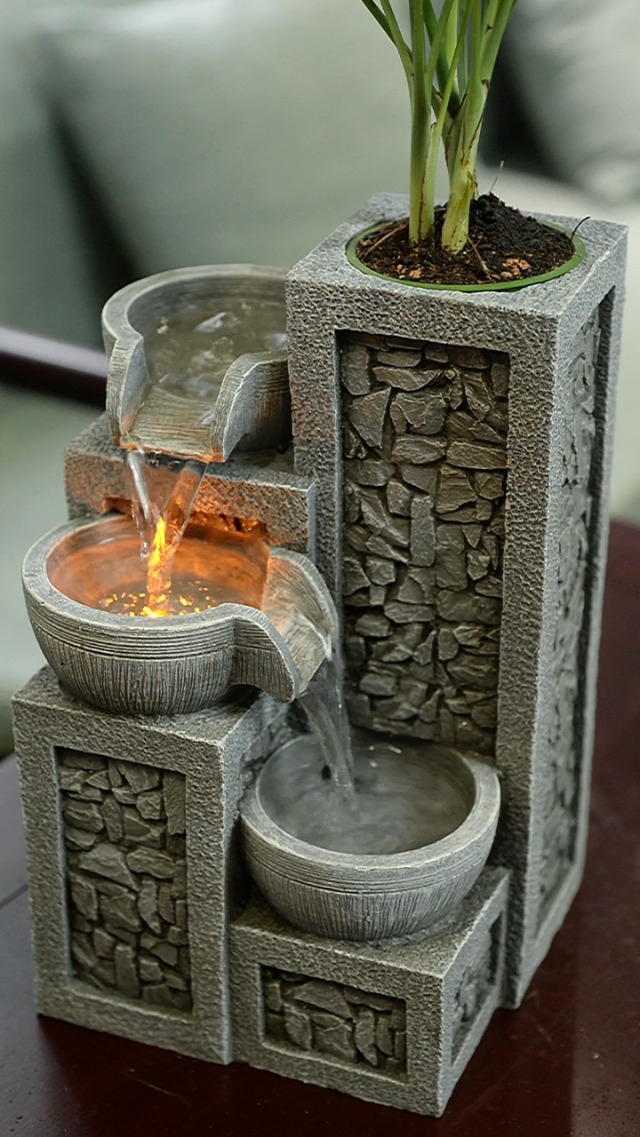 Diy Indoor Waterfalls Table Top Bamboo Water Fountain Indoor Style.