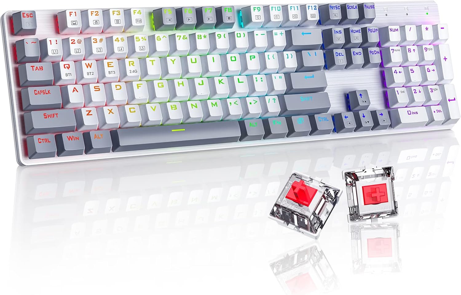 Amazon.com: Wireless Mechanical Keyboard, Triple Mode 2.4G/USB-C ...