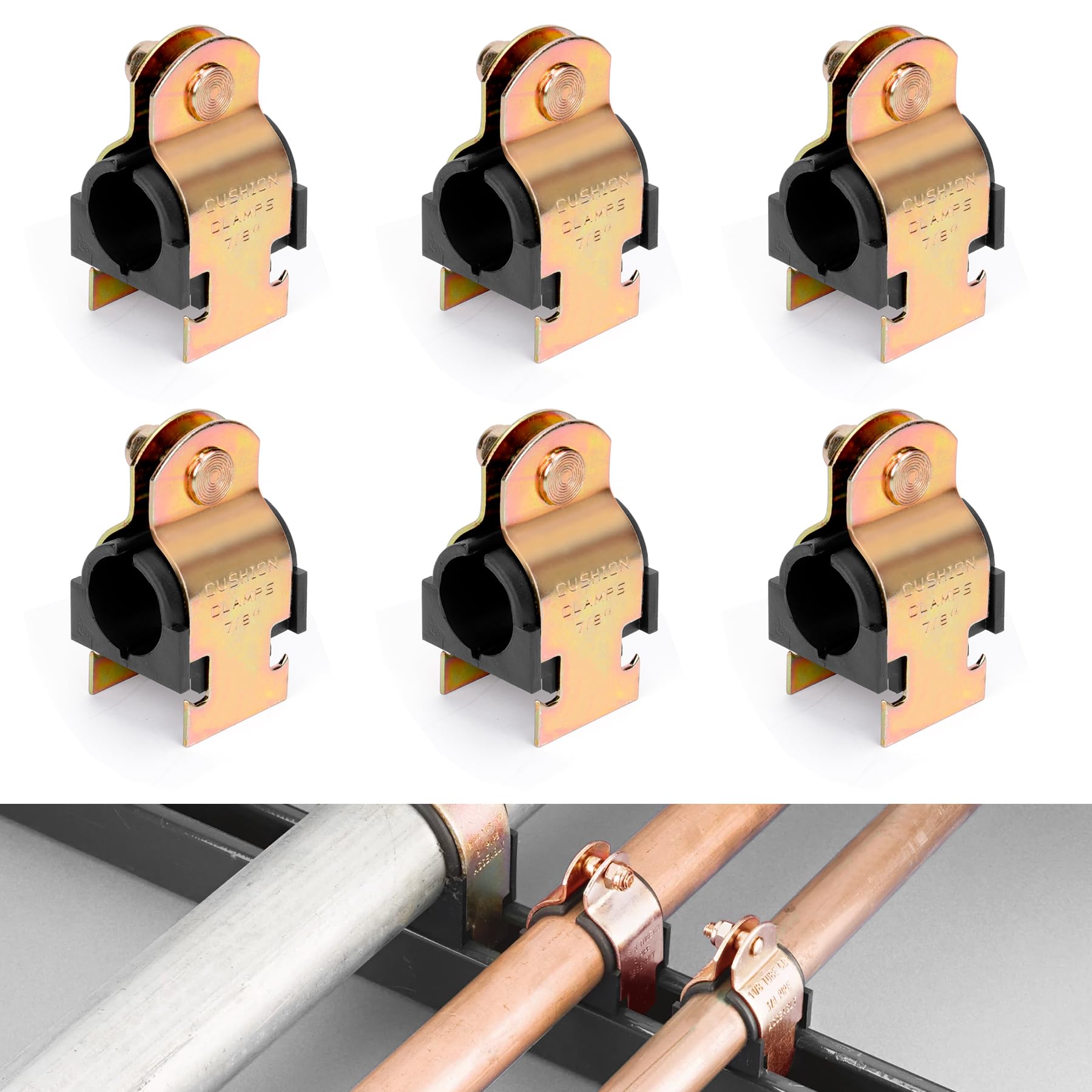 Vibration Resistant Clamps LBG Products 6-Pack Rubber Cushion Strut ...