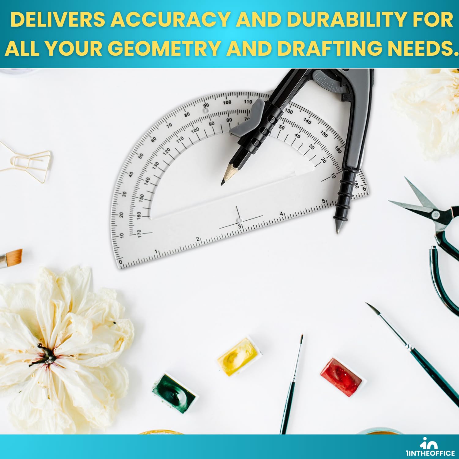 Snapklik.com : 1InTheOffice Plastic Protractor, Math Protractors ...