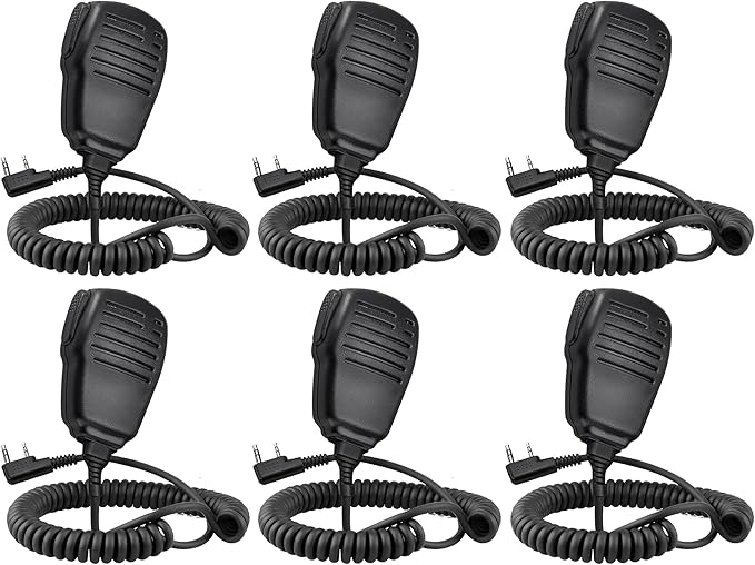 Amazon.com: SAMCOM Speaker Mic for Two Way Radios,2 Pin Walkie Talkies ...