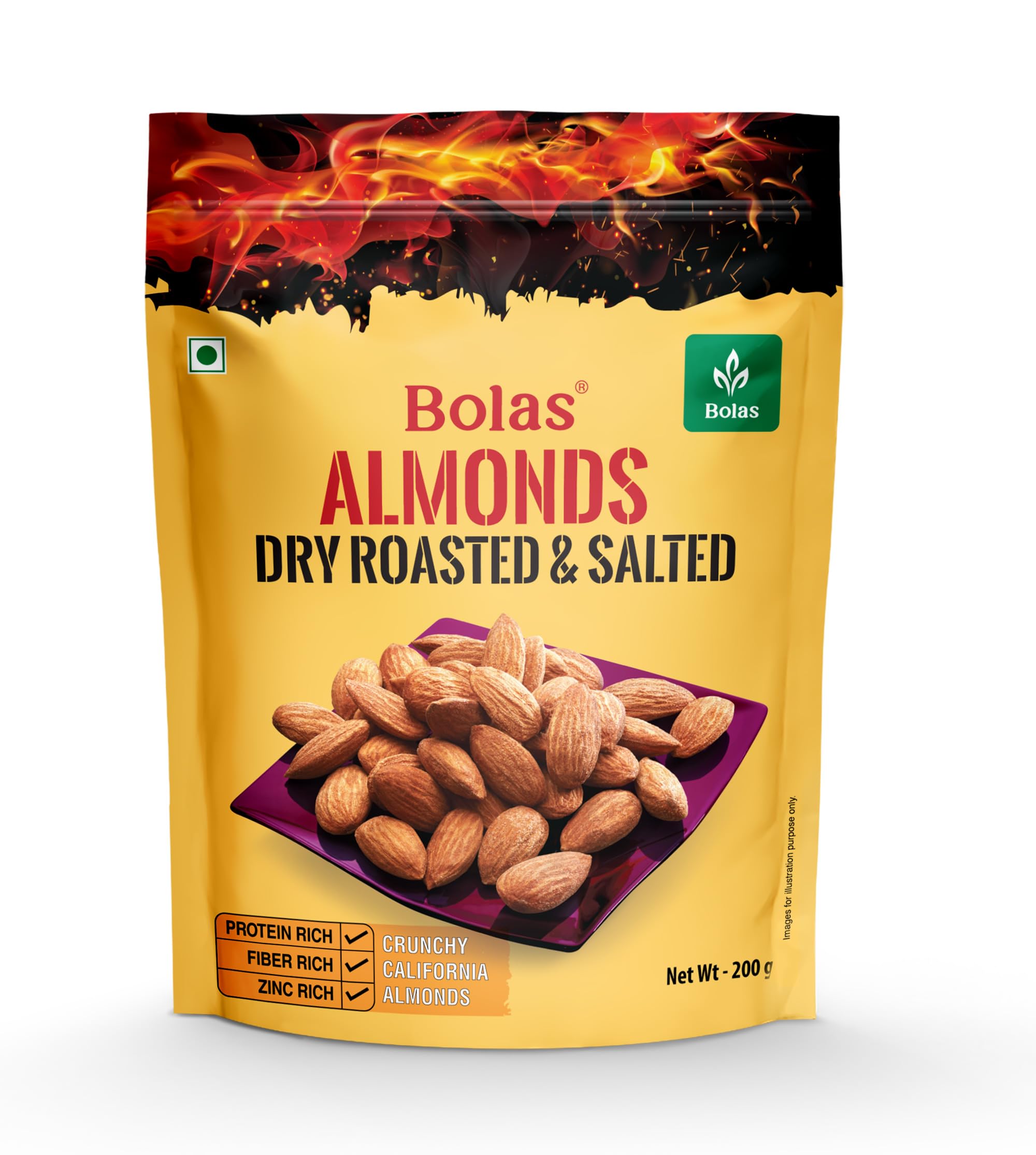 Bolas Salted and Roasted Almonds 200g : Amazon.in: Grocery & Gourmet Foods