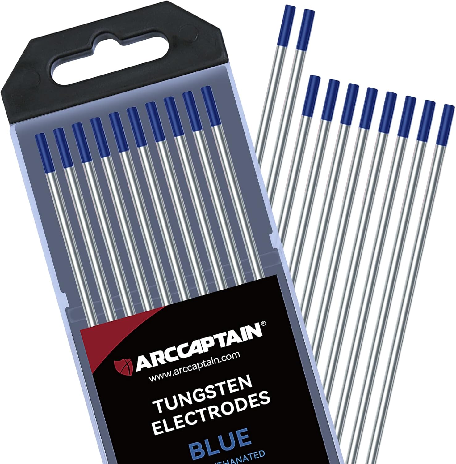 ARCCAPTAIN TIG Welding Tungsten Electrode 10-Pack 1/16"x 7"（Blue-2% ...