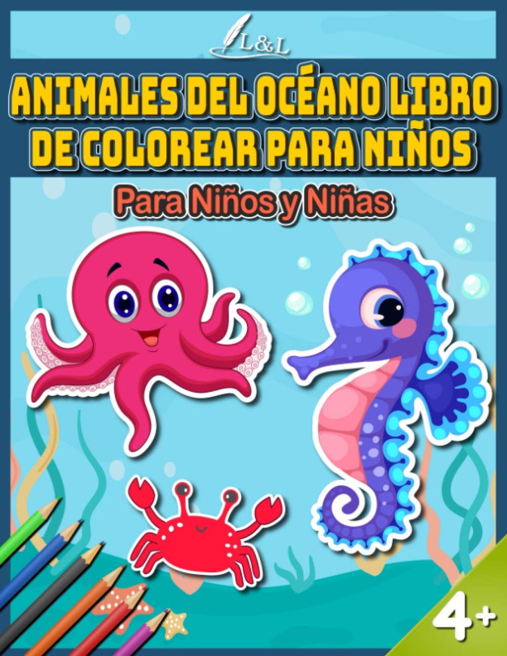 Animales Del Oceano Libro De Colorear Para Ninos Cuadernos Para ...