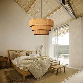 Arturesthome Rattan Pendant Lights,Boho Chandelier Light Fixture ...