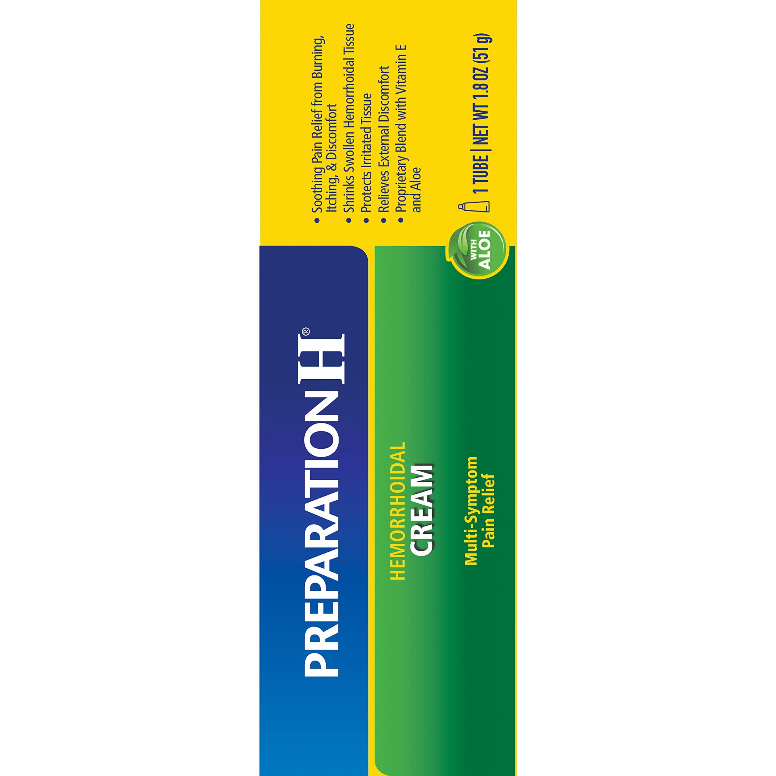 Preparation H Hemorrhoid Cream with Aloe for Multi-Symptom Relief - 1.8 ...