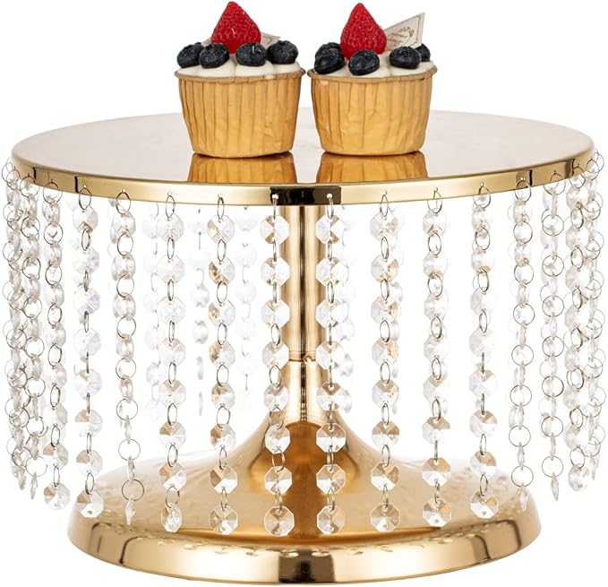 Amazon.com | LANLONG Cake Stand for Dessert Table 12 Inch Gold Crystal ...