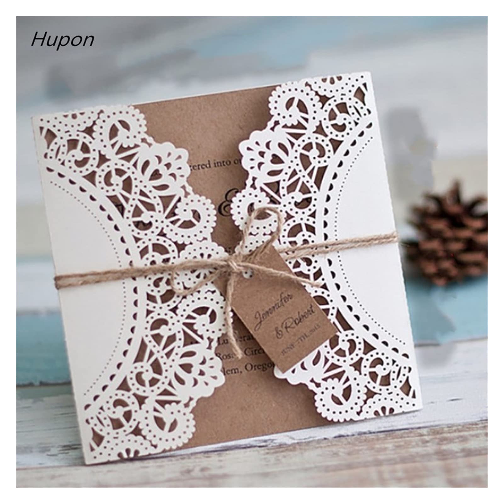 Vintage Laser Cut Wedding Invitations