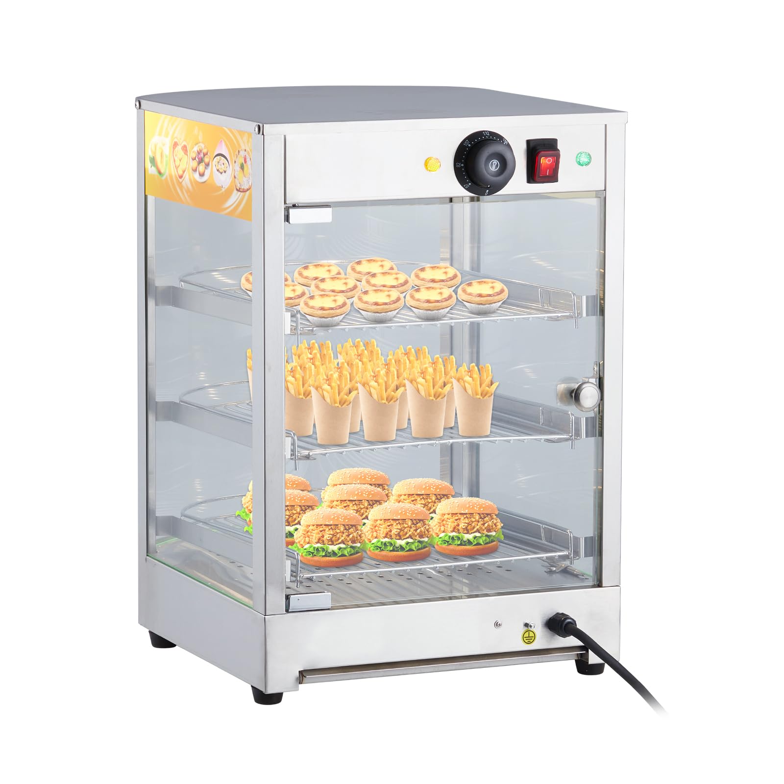 Buy Commercial Food Warmer Display Cabinet, 14-inch 3-Tier, 800-Watt ...