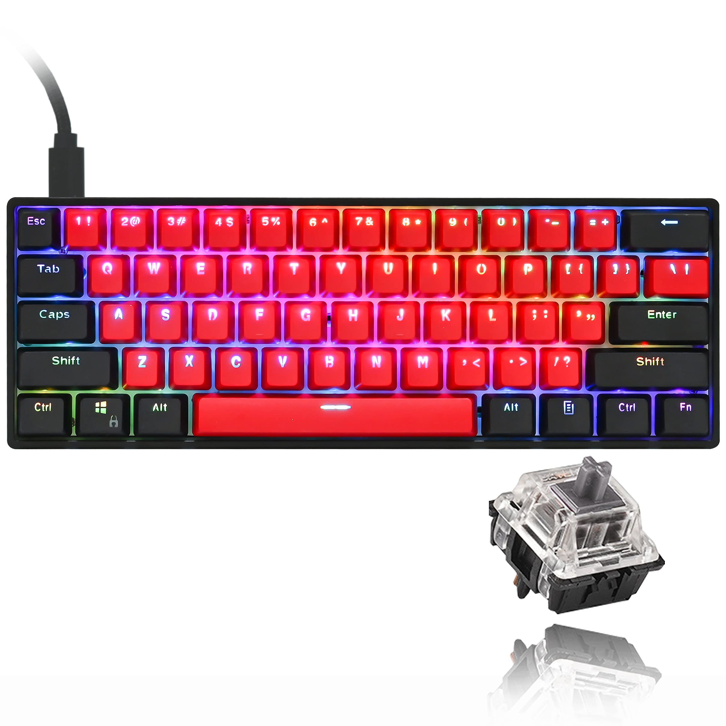 Buy GTSP GK61 Mechanical Keyboard Gaming 60% Percent, Custom SK61 Hot ...