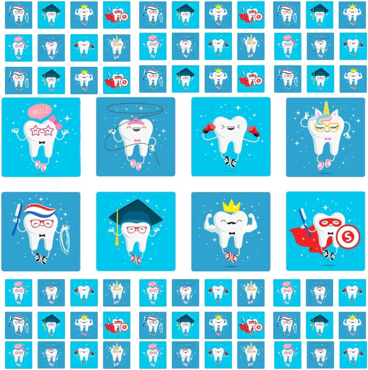 Amazon.com: Dental Stickers - 120PCS Tooth & Teeth Hygiene Stickers for ...