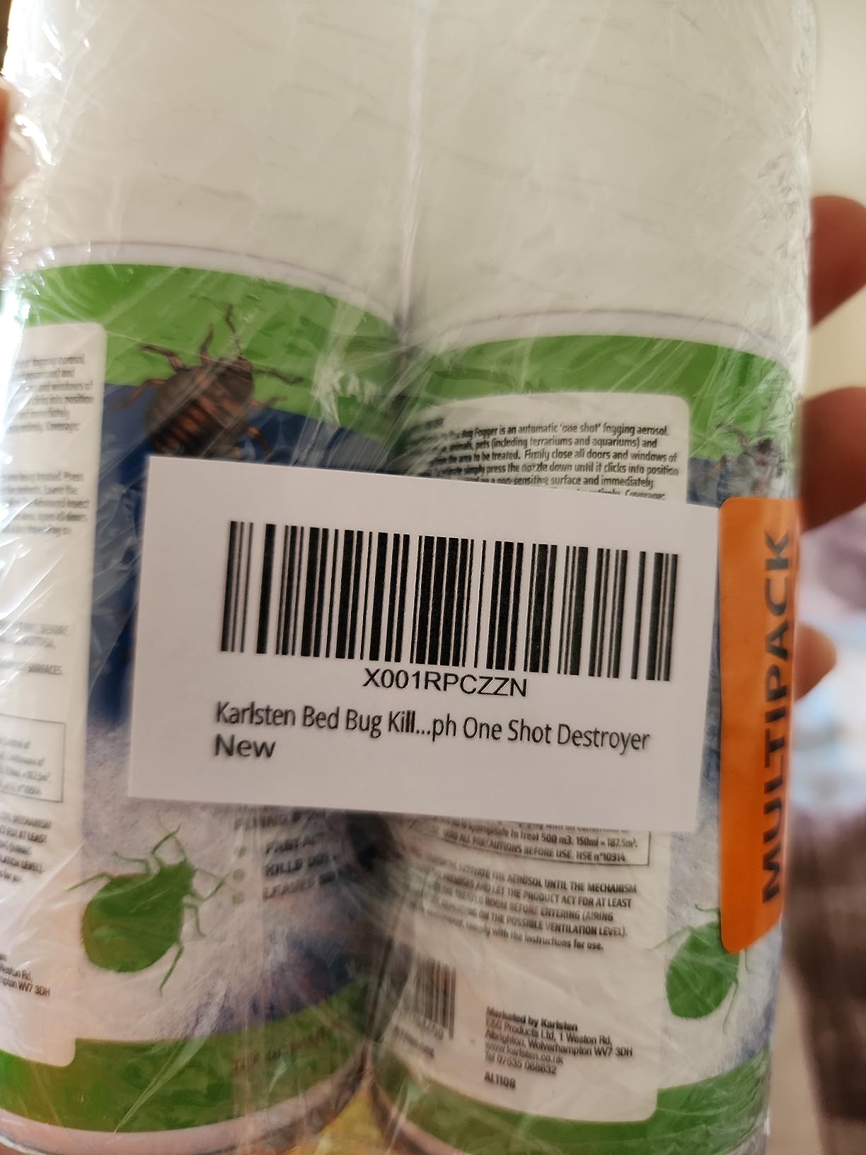 Karlsten Bed Bug Killer Spray Fogger x 2 Max Strength Bed Bug & Nymph ...