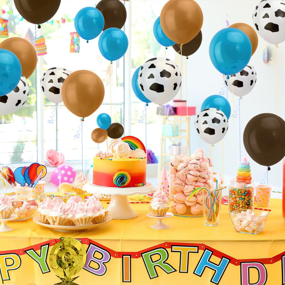 Snapklik.com : Cow Print Balloons, 60 PCS 12 Inch Light Blue Brown ...