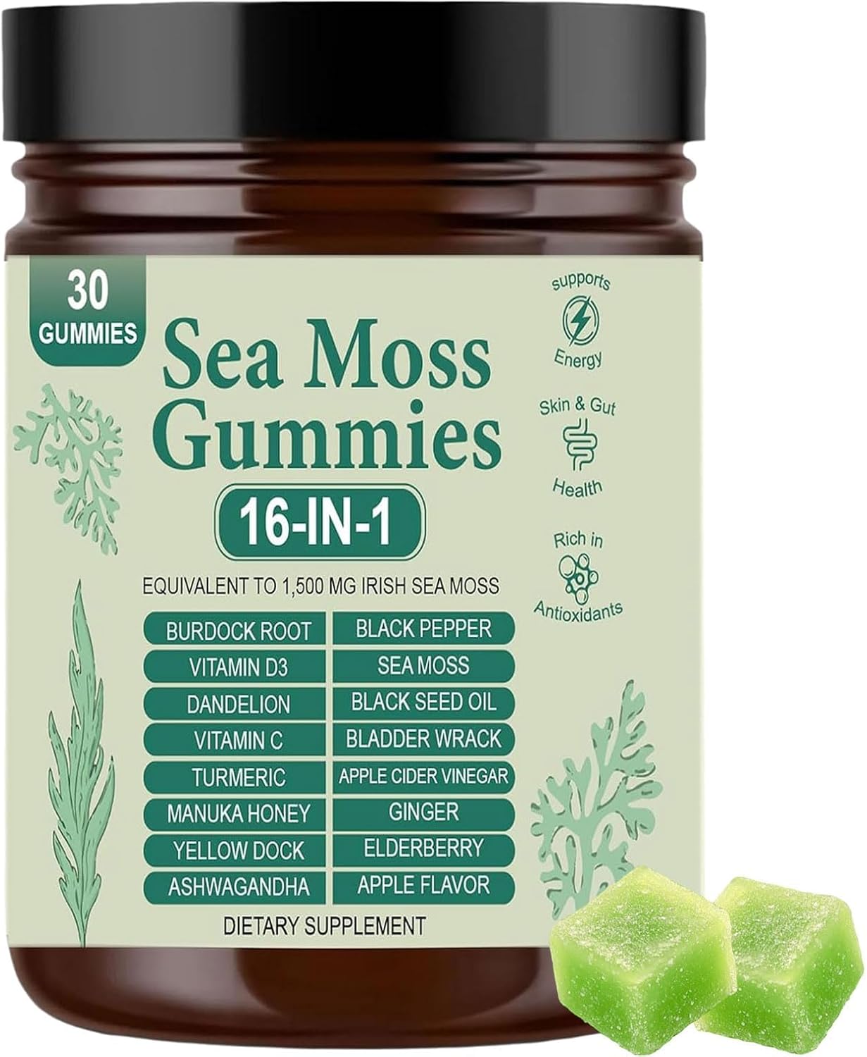 Amazon.com : ARSYCHLL Sea Moss Gummies 16-in-1, with Bladderwrack ...