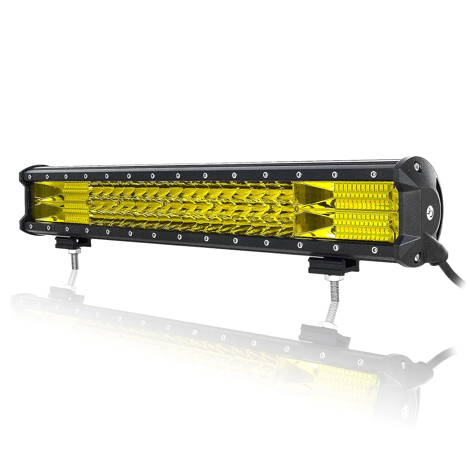 SKYWORLD LED Light Bar, 20 inch 288W Triple Row 7D Yellow Amber Flood ...