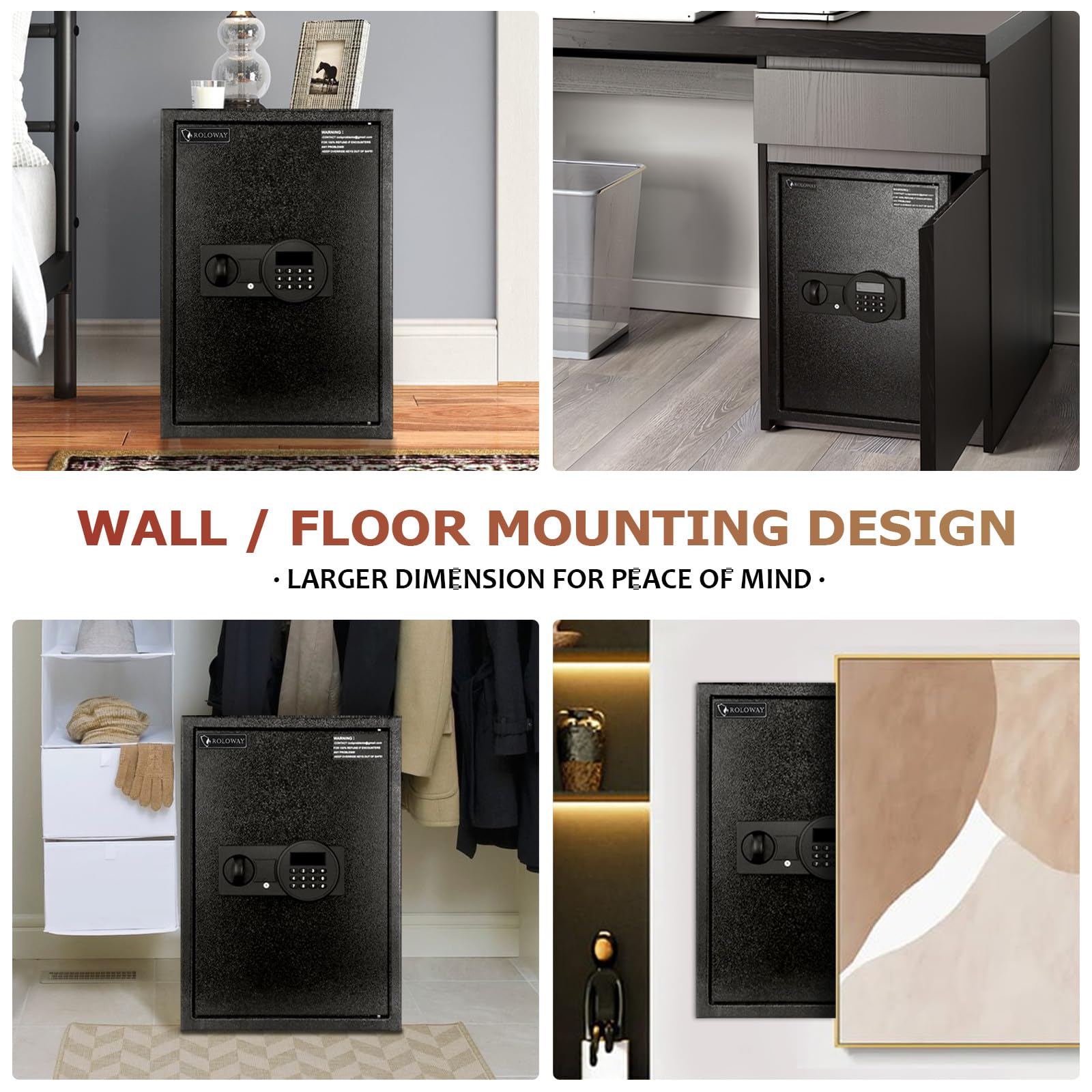 ROLOWAY Steel Safe Box (2.2 Cubic Feet), Money Safe for Home Safe, Lock ...