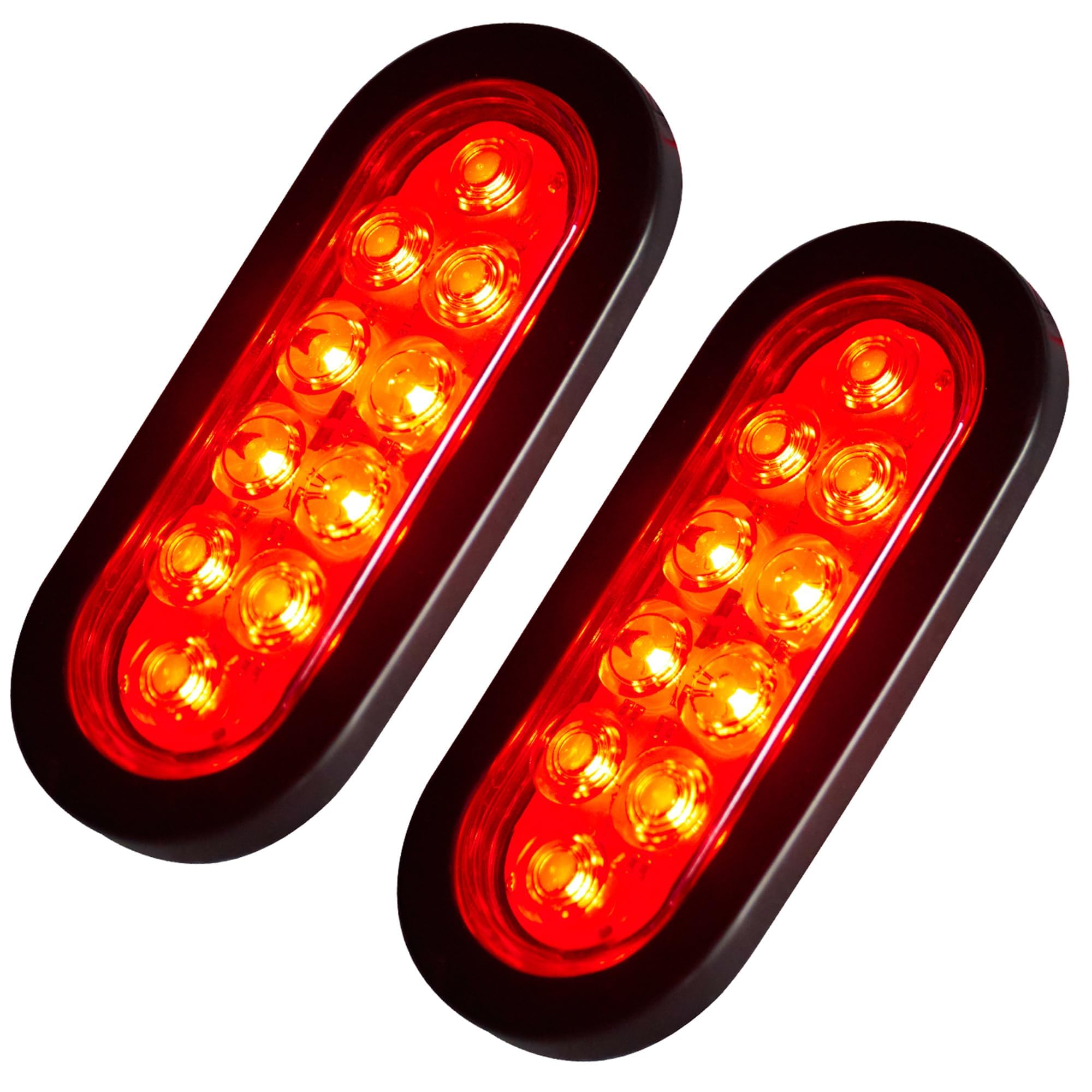 Amazon.com: Oyviny 6" Oval Tail Light 10 RED LEDs Trailer Lights, DOT ...