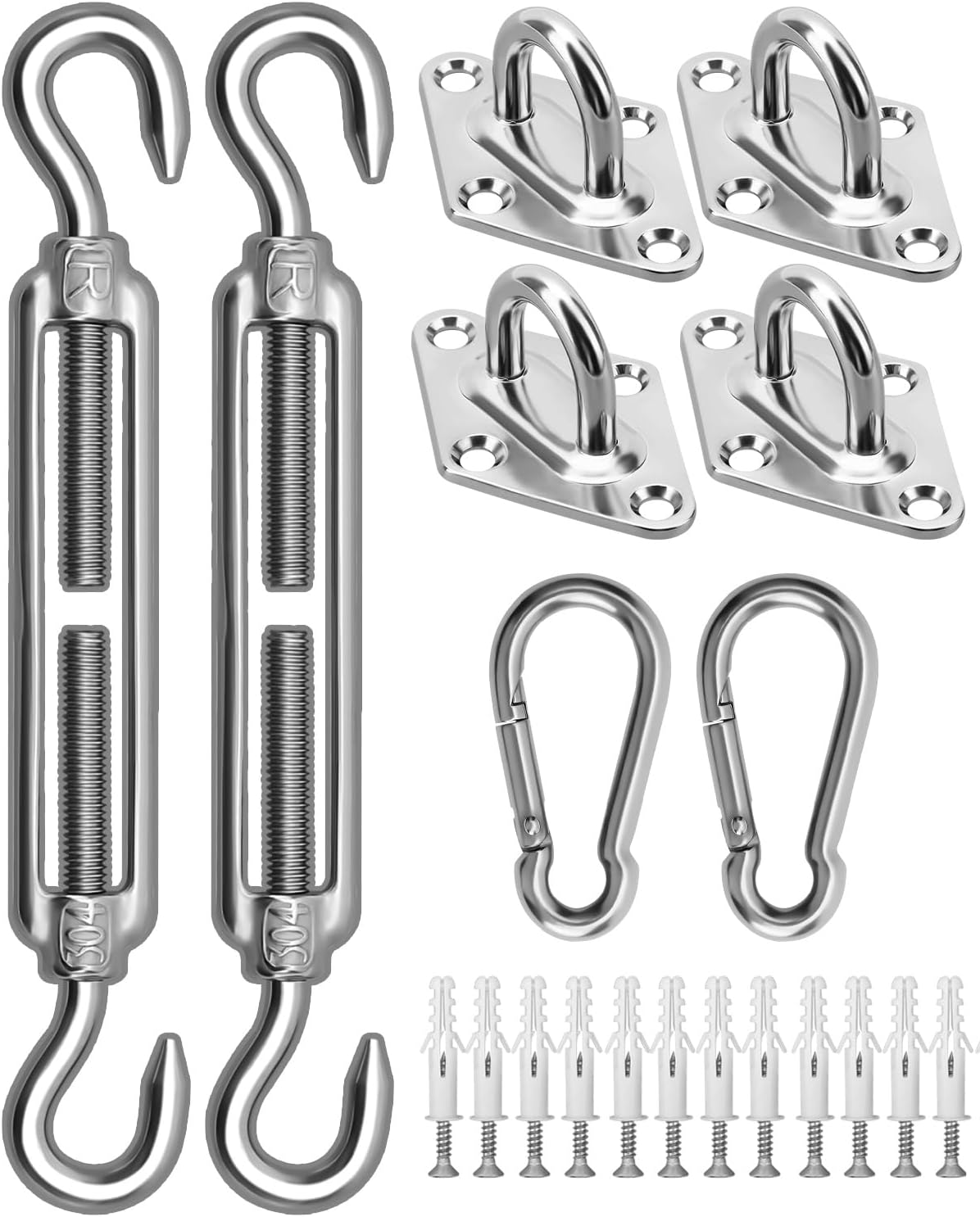 Amazon.com : Sun Shade Sail Hardware Kit 6 Inch for Rectangle ...