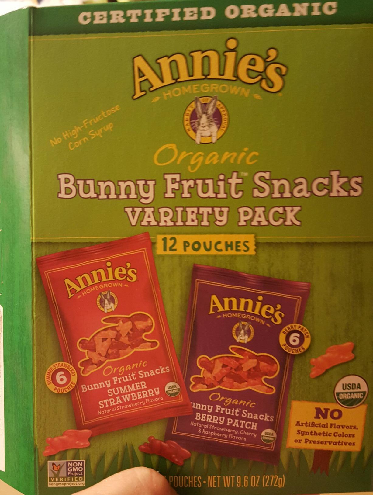 Amazon.com: Annie's Organic Bunny Fruit Snacks Variety Pack, 9.6 Ounce ...