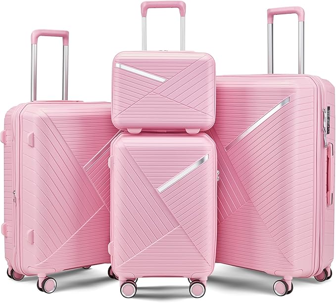 Amazon.com | MWrouqfur Hard Shell Luggage Sets 4 Piece with 360 Spinner ...