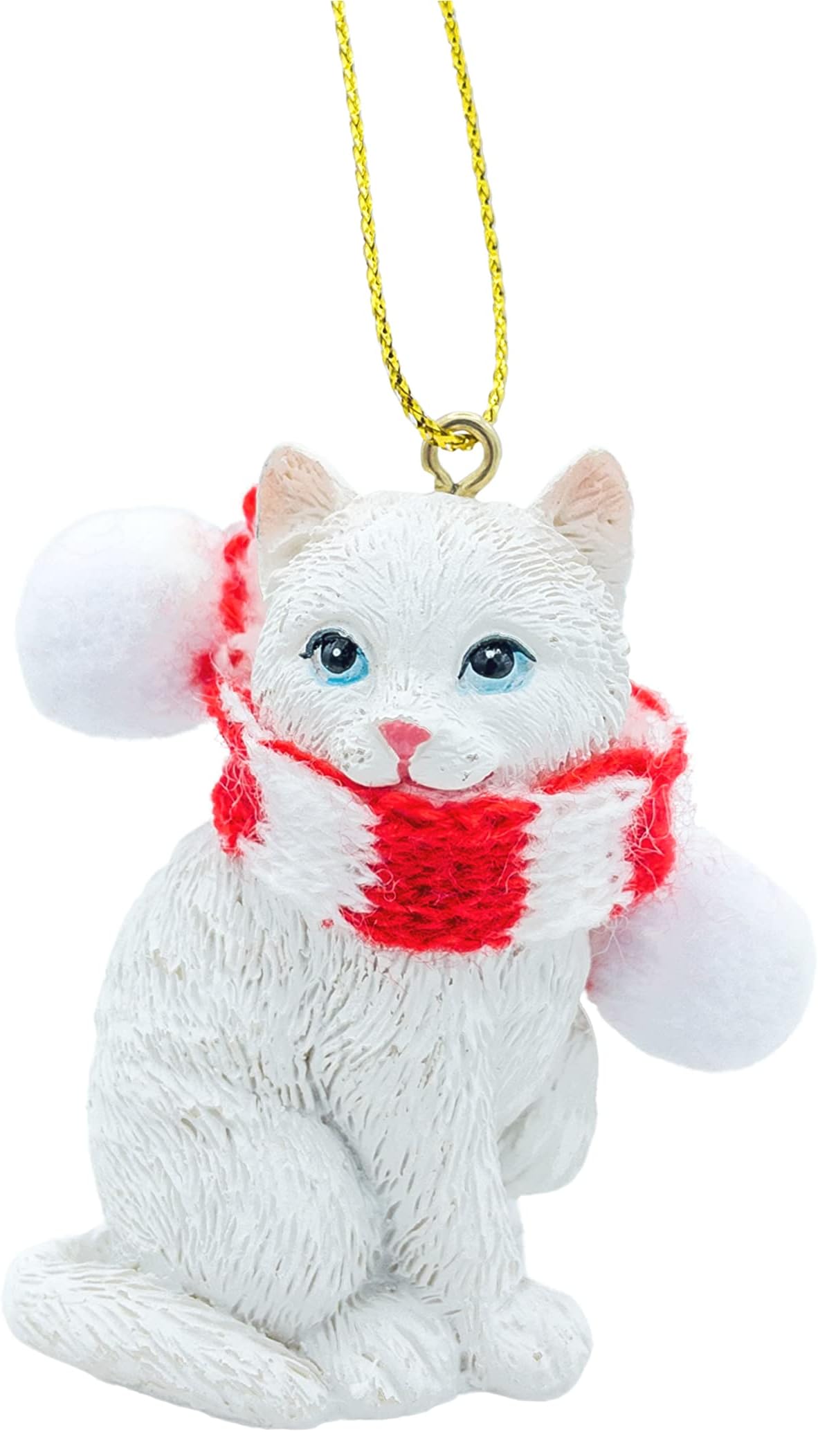 Amazon.com: White Tabby Shorthaired Kitty Cat Christmas Tree Ornament ...