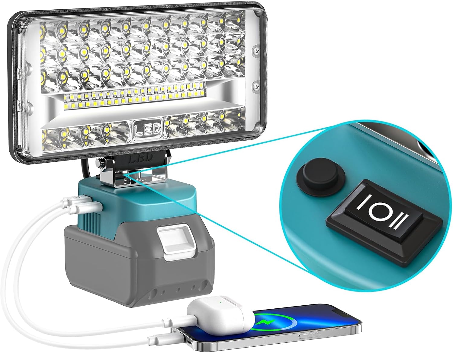 MtiolHig LED Work Light Compatible with Makita 18v Battery, MtiolHig ...
