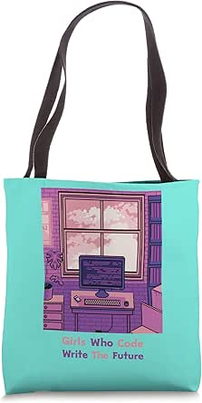 Amazon.com: Girls Who Code Write The Future | Programmer | Coding Gamer Tote Bag : Clothing ...