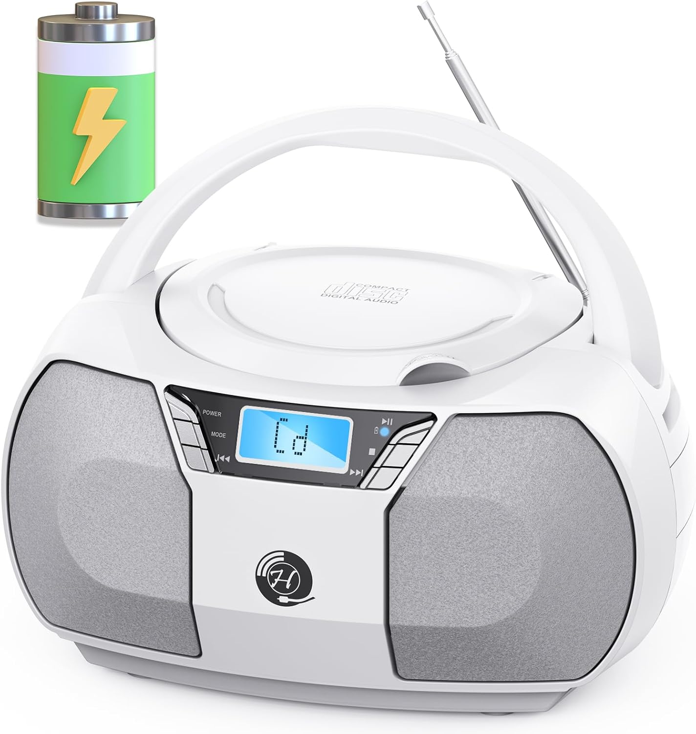 Amazon.com: Bluetooth CD Player Boombox, Herneum Rechargeable Boom Box ...