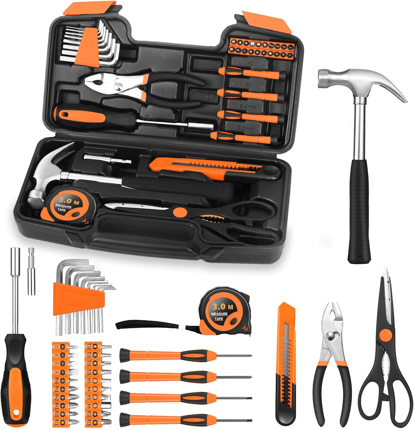 Amazon.com : 39 Piece Household Tool Set General Repair Small Hand Tool ...