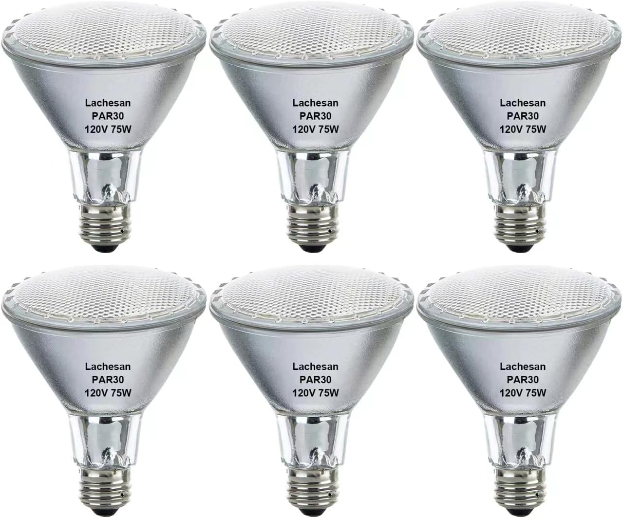 Lachesan Par30 Long Neck Halogen Flood Light Bulbs 6pcs, 75W Equivalent ...