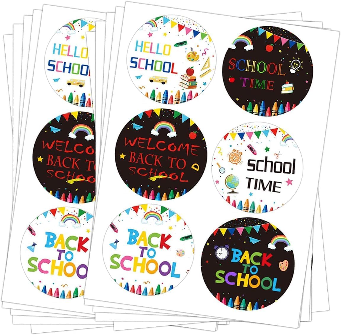 Amazon.com: 1.5 Inch Welcome Back to School Stickers First Day of ...