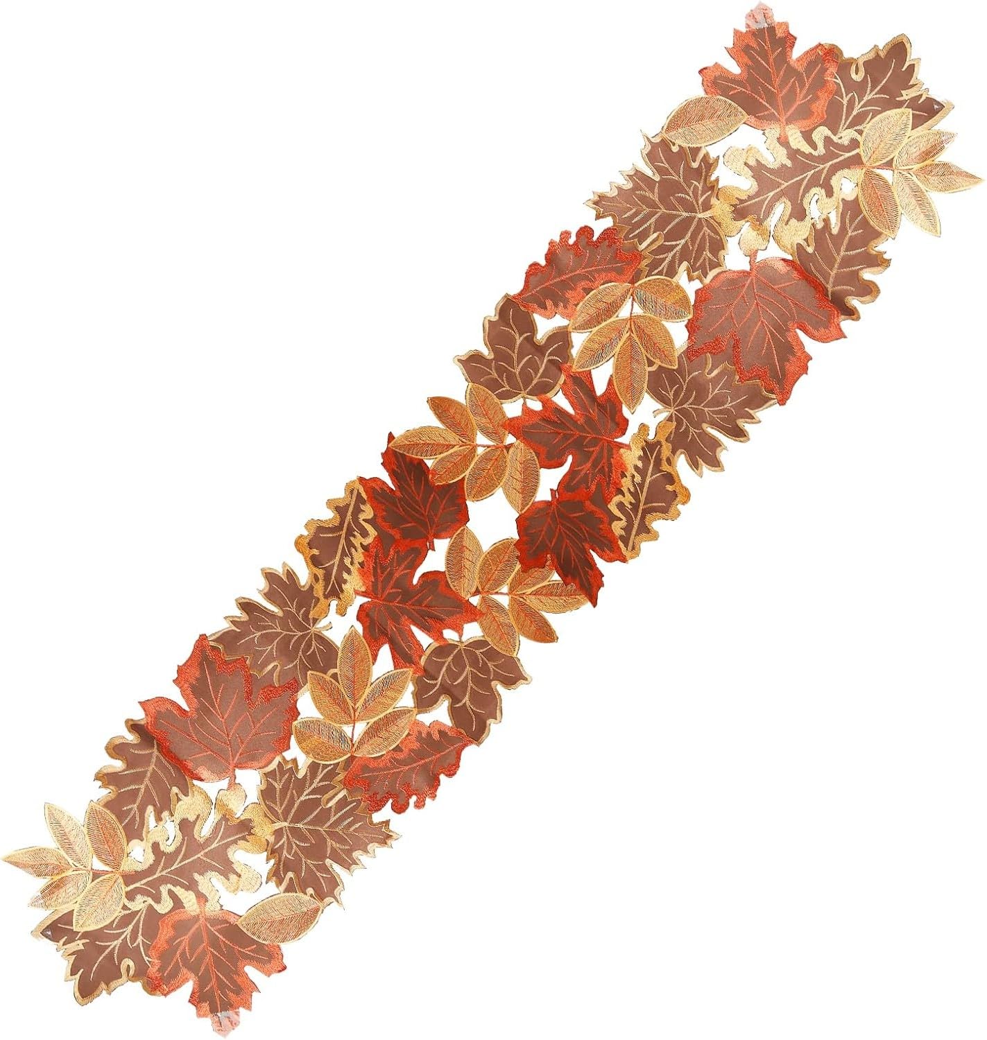Amazon.com: Fall Table Runner Embroidered Leaves Fall Table Cover ...