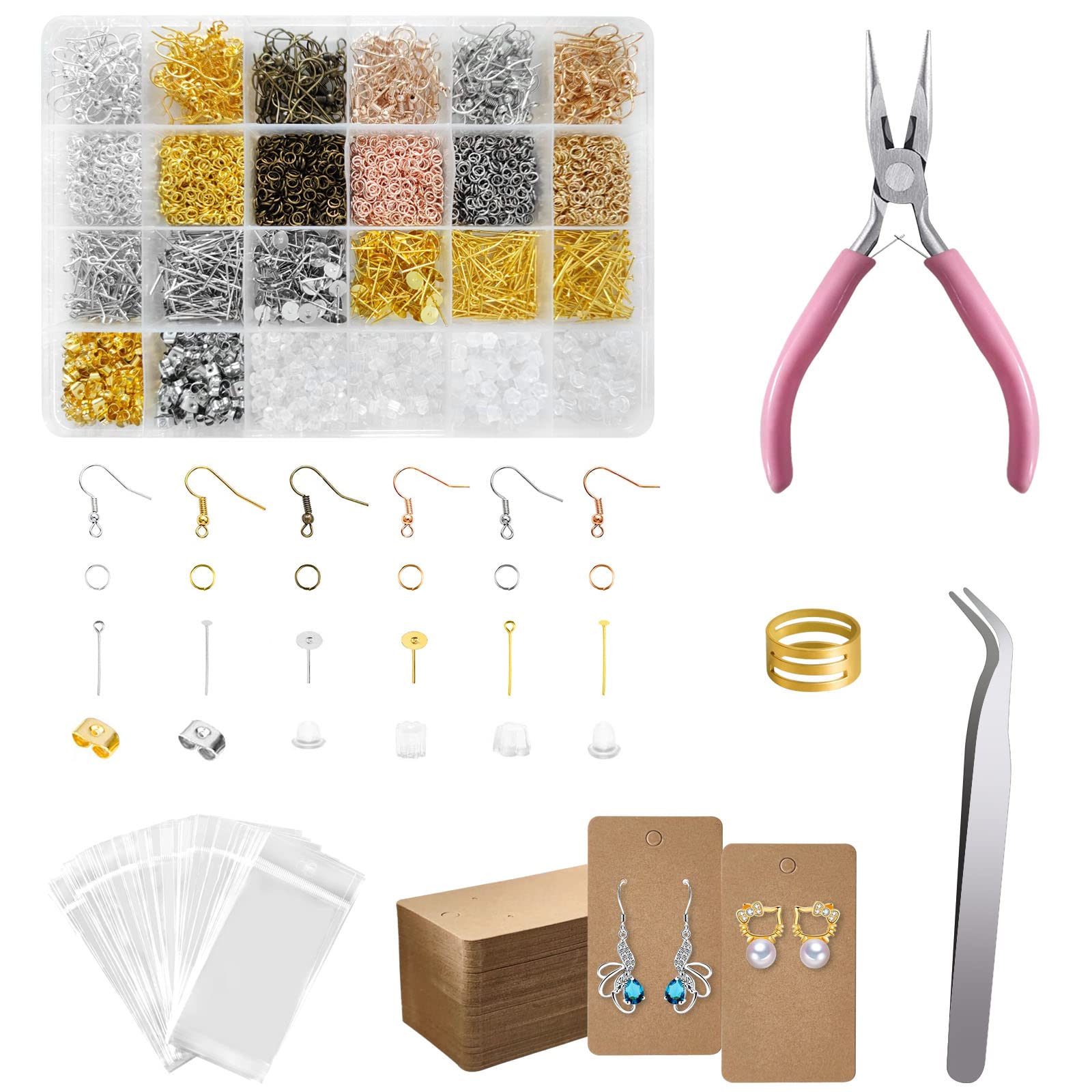 Diy Earring Kit Rustark 1533-Piece Earring Making Kit - Hypoallergenic ...