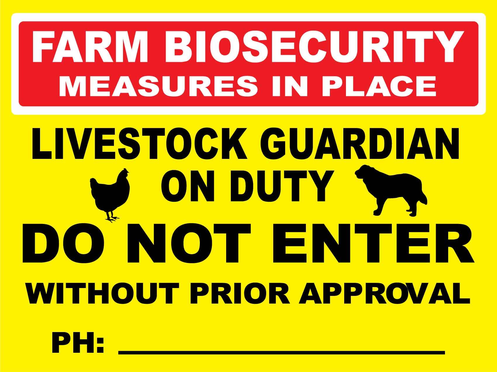 Amazon.com: Farm Biosecurity Livestock Guardian On Duty Sign Metal Tin ...