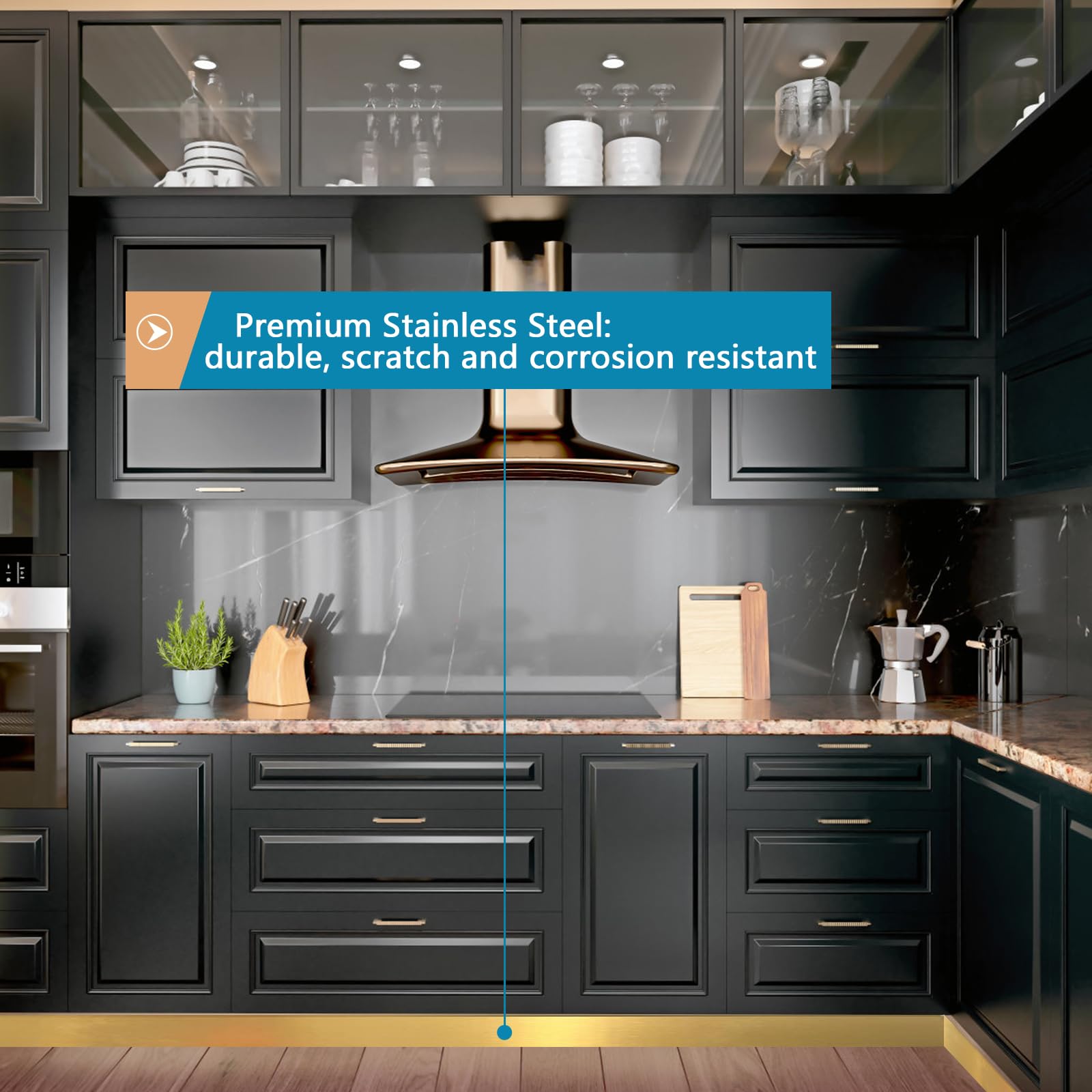 Snapklik.com : Sanbege Stainless Steel Toe Kick Cover, 4" X 102 ...