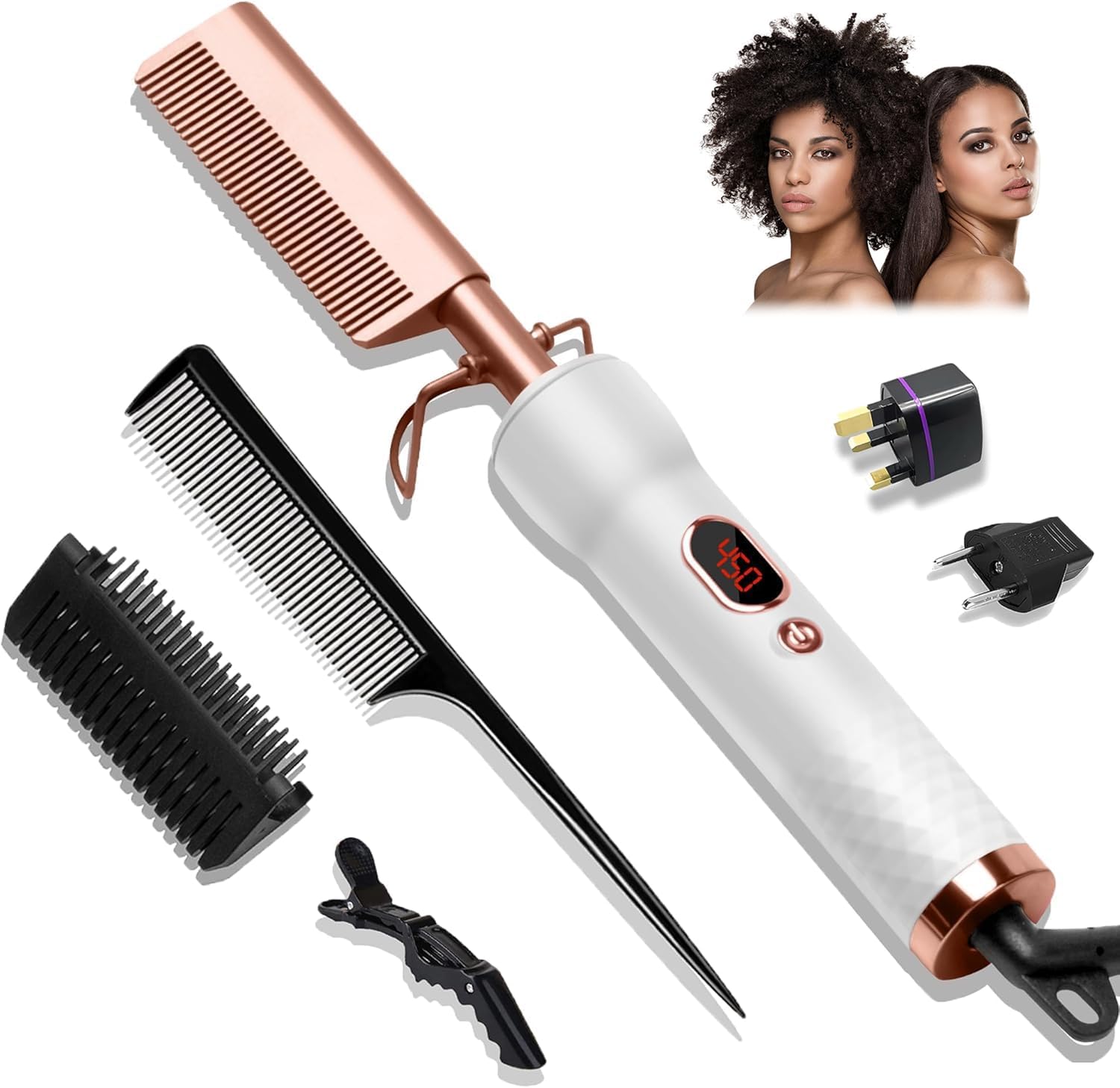Amazon.com : Hot Comb,Travel Curling Iron Double Voltage 110-240V with ...