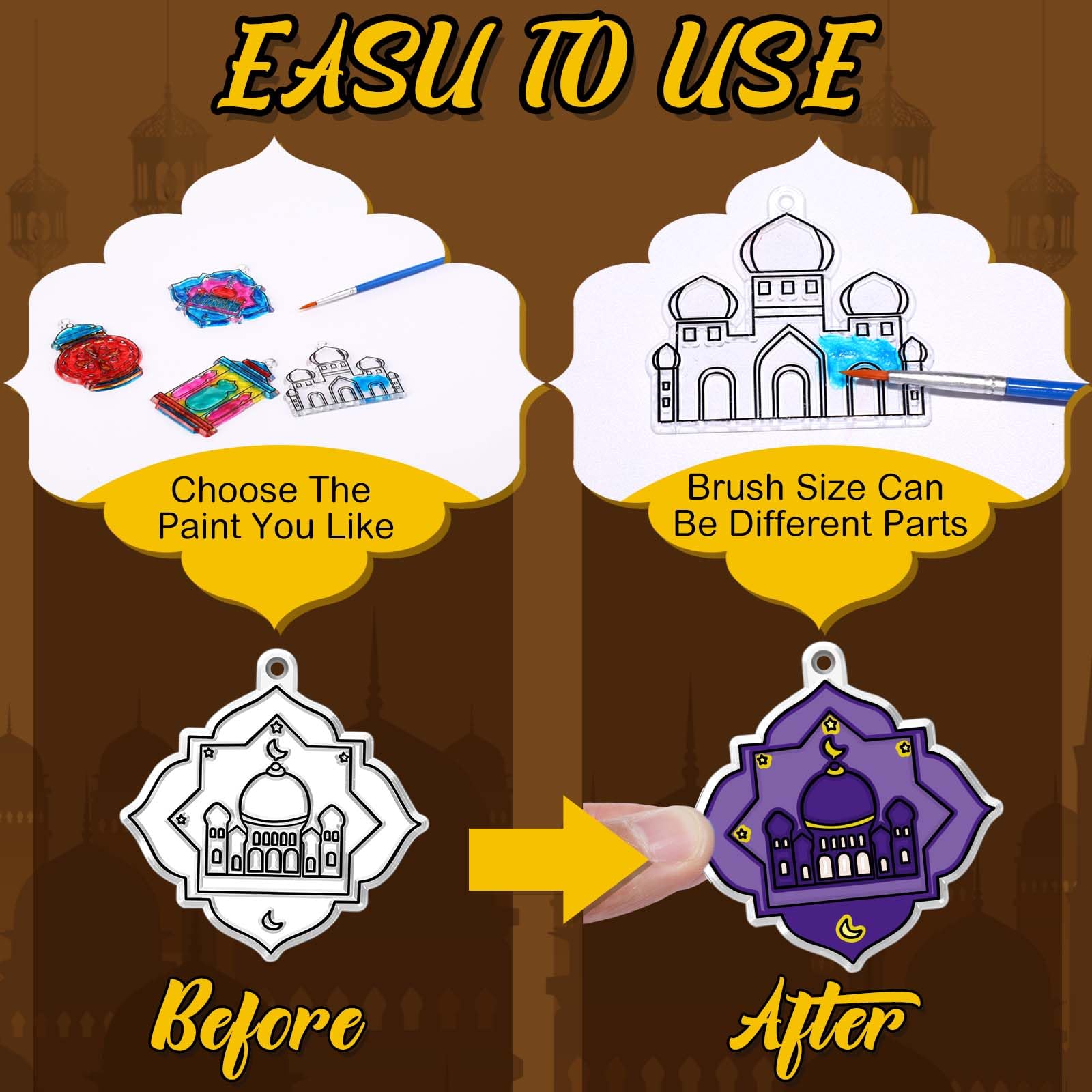 Snapklik.com : Cholemy 24 Sets Eid Al Fitr Sun Catcher Kit Include ...