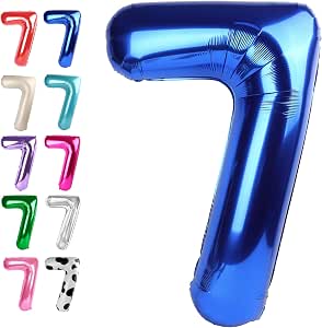 Amazon.com: Navy Blue Number 7 Birthday Balloon 40 Inch, Digital ...